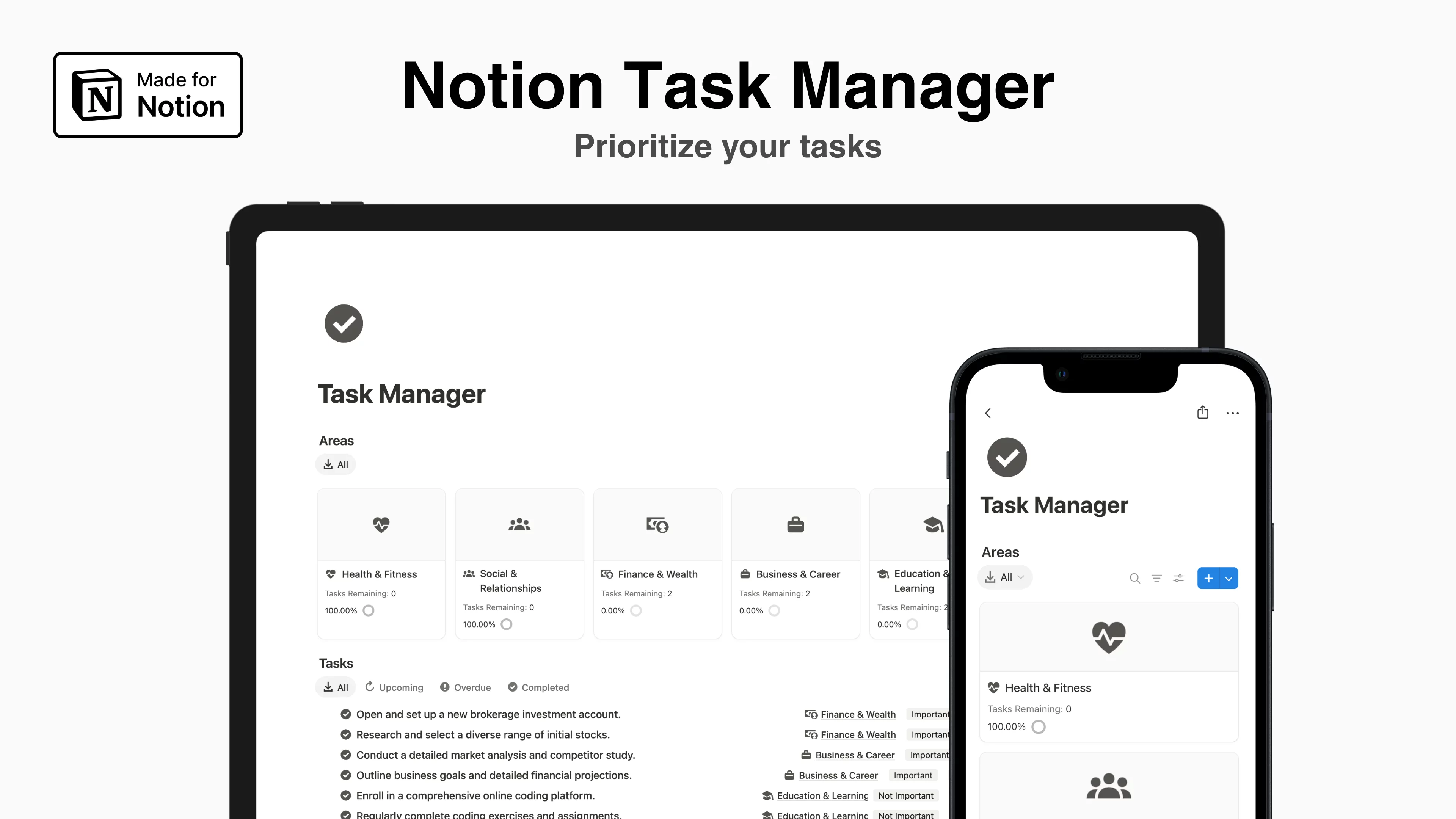 Notion Task Manager - Productivity Template